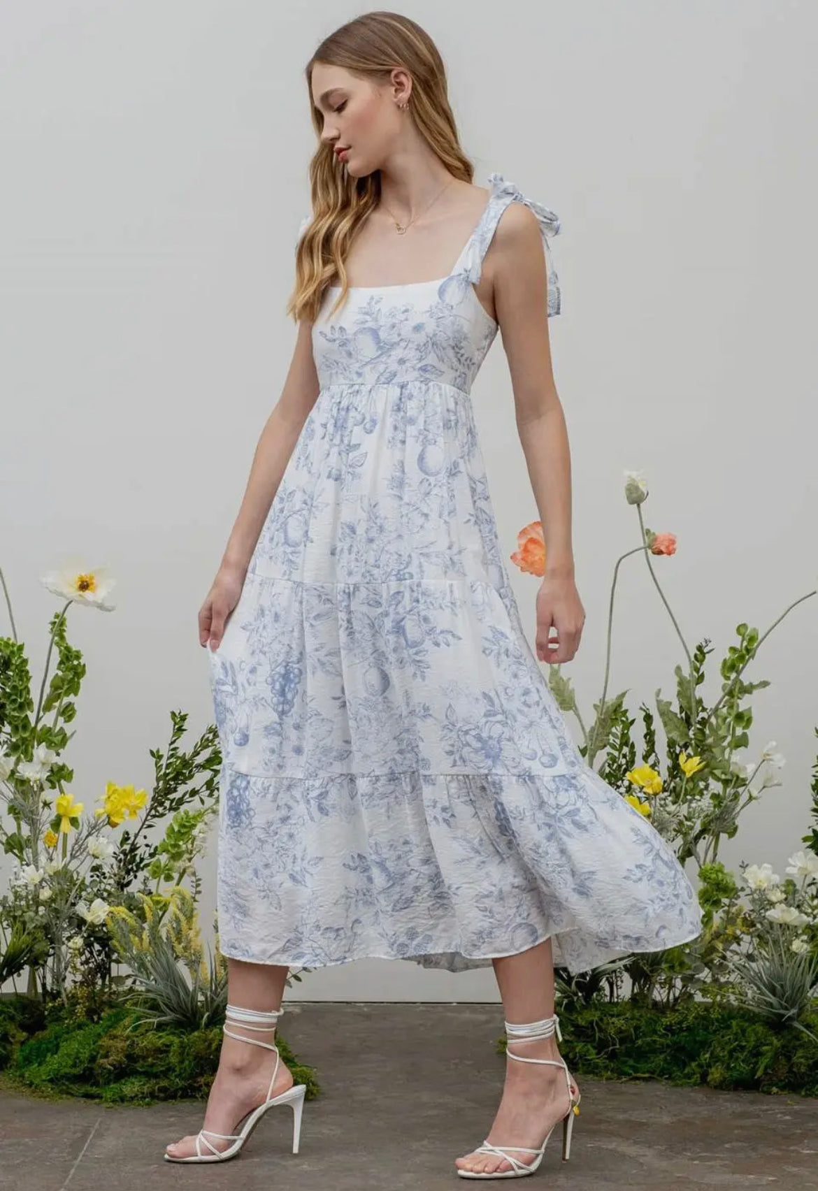 Fruit Blossom Tiered Midi Dress | Blakely Grace